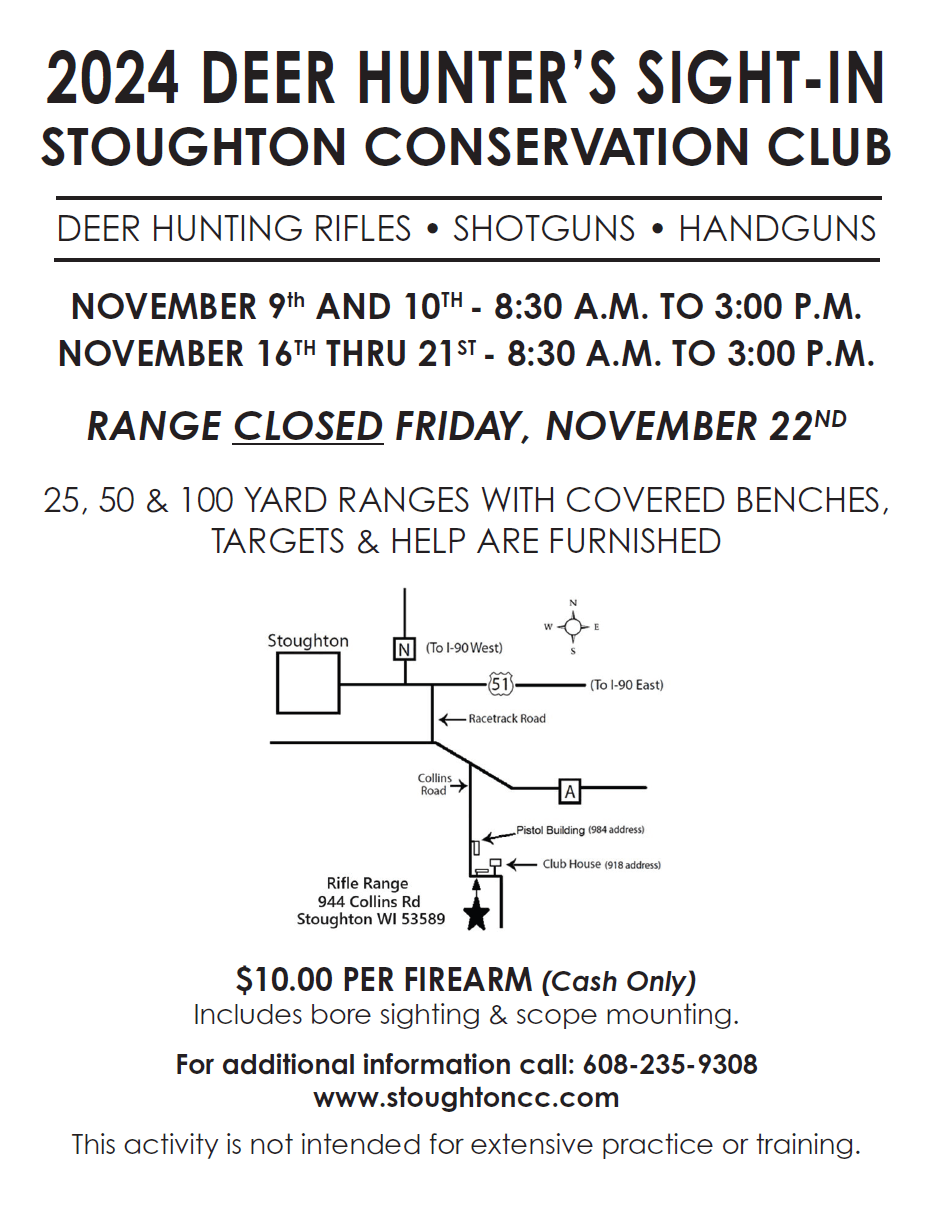 2024 Deer Hunter's Sight-In - Stoughton Conservation Club